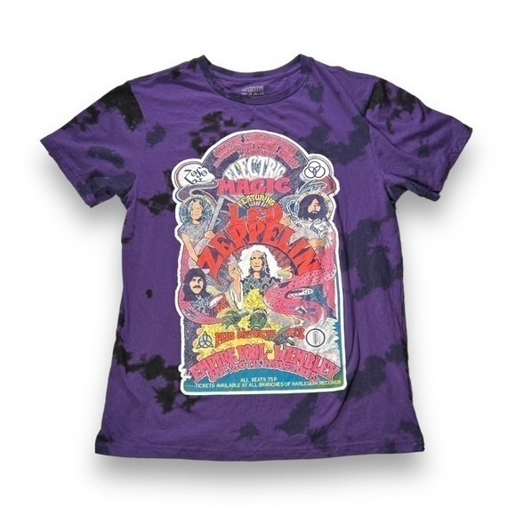 led zeppelin | Shirts | Led Zeppelin Retro Purple Tie Dye Graphic ...